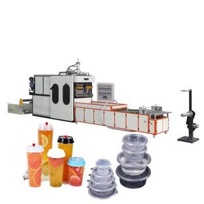 China Affordable Price Plastic Thermoforming Machine with 4100*1500*2200mm Dimensions 60-70L/min Water Consumption and 0.7-1.0Mpa Air Pressure for sale