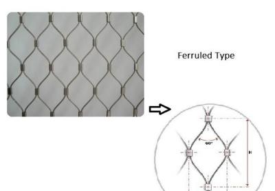 China 7*7 SS X-Tend Ferrule Wire Rope Mesh For Decorative (CE/Factory) for sale