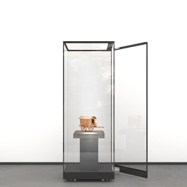 Quality Custom Museum Display Cabinet Frameless Glass Freestanding Display Cabinets for sale
