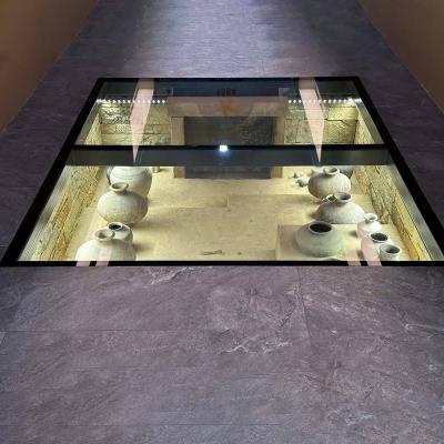 China High Strength Glass Floor Integrated Display Cabinet Customized LED Lighting for sale