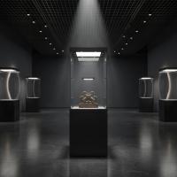 Quality Museum Grade Freestanding Display Cabinet Anti Theft Showcase For Museum for sale