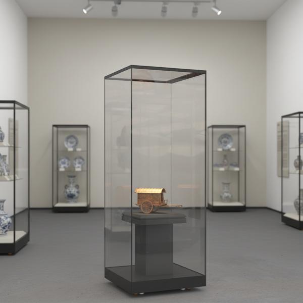 Quality High End Freestanding Display Case Glass Museum Display Cabinet With LED Lighting for sale