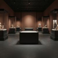 Quality Museum Counter Display Case Equipped With An Electric Glass Cover Lifting System for sale