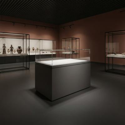 China High End Electric opening Counter Display Case Use Adjustable LED lights for sale