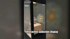 Freestanding display cabinet with LED touchscreen