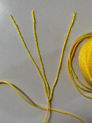 China Slijtvaste Draai 40 de Kabel van de het Polypropyleenstreng pp van TMP 210D 9 Te koop