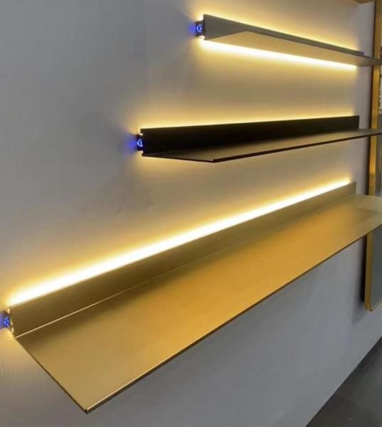 Quality Rectangle Aluminum Wall Shelf for Home Kitchen Store Living Room Bedroom Rust for sale