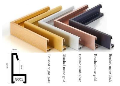 Cina Profili di alluminio a superficie spazzolata per specchi e fotogrammi in alluminio in oro rosa in vendita