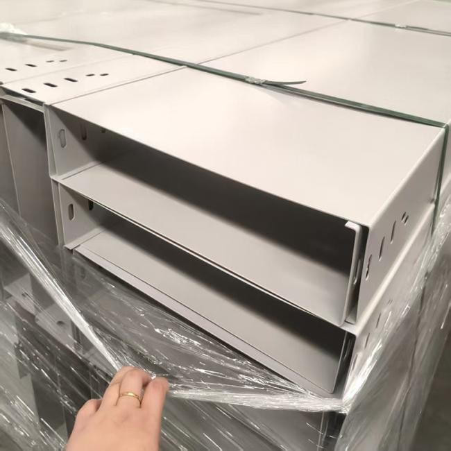 Galvanized steel cable tray product close-up