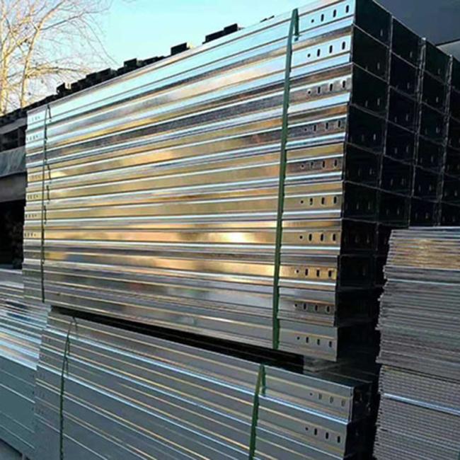 Galvanized steel cable tray installation example