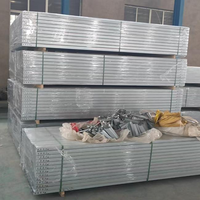 Industrial cable tray system in use