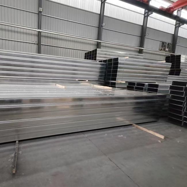 Galvanized cable tray in industrial setting