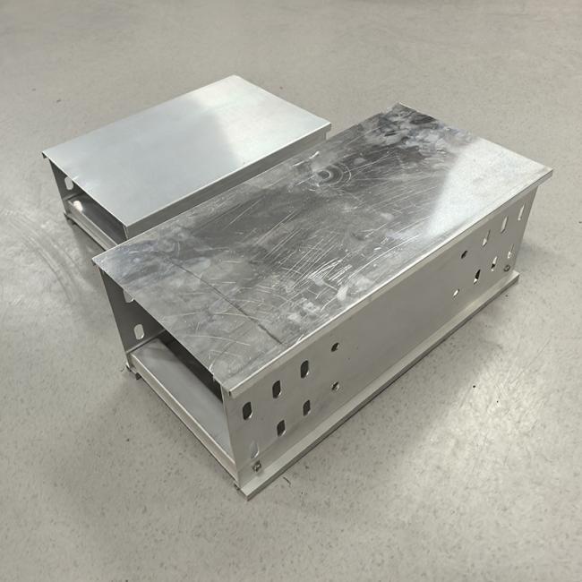 Aluminum cable tray installation example showing clean cable organization