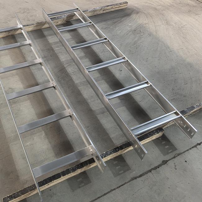 Ladder type cable tray installation showing sturdy construction and ventilation design