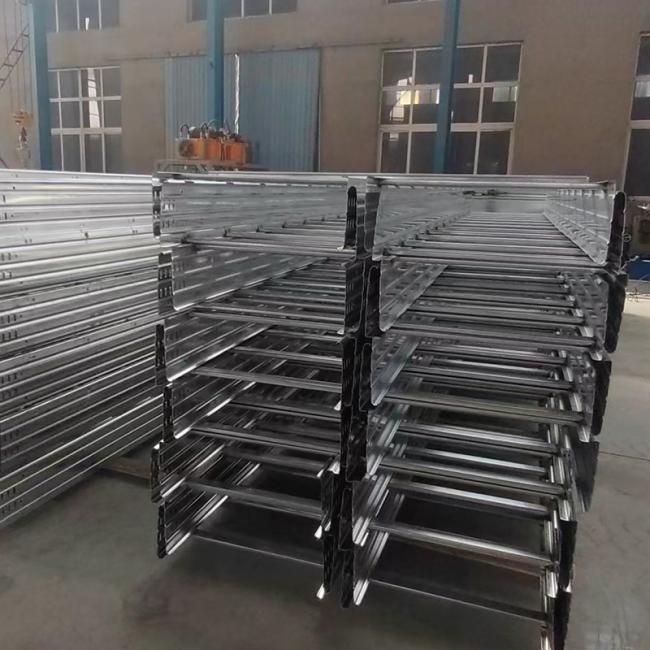 Close-up of ladder cable tray rungs and structure