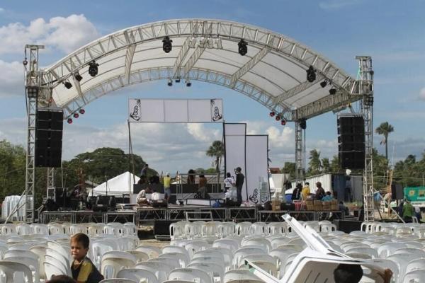 Quality Outside Large And Small Series Aluminum Lighting Truss With Arch Roof Top for sale