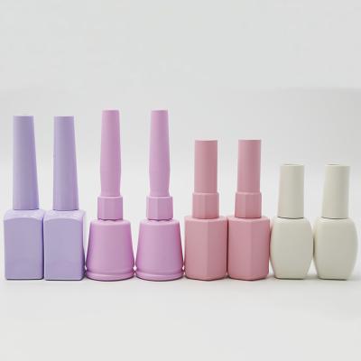 Cina Contenitore vuoto di plastica dello smalto di Matte Pink Nail Polish Bottles 12ml del cappuccio in vendita