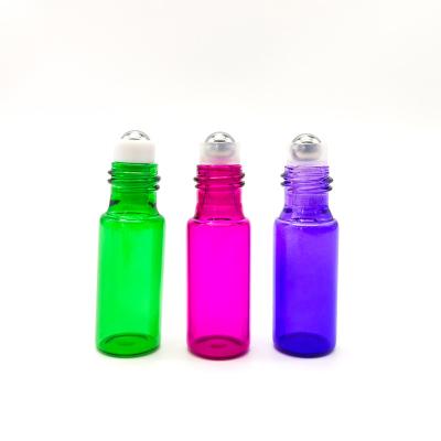 China 5ml 10ml Frosted Glass Roll On Bottles Refillable Empty Perfume Roller Bottles for sale