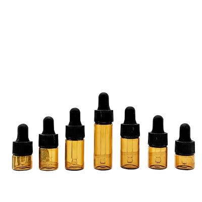 Cina 1ml 2ml 3ml 5ml Mini Glass Vials Dropper Bottle per olio essenziale in vendita