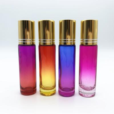 China Rainbow Gradient Empty Perfume Rollerball Bottle Airtight Non Toxic for sale