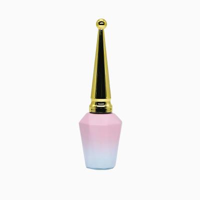 China 10ml 15ml Metallic Caps Fingernail Polish Bottles Containers for sale