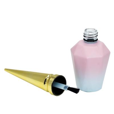 China 10ml 15ml Metallic Caps Fingernail Polish Bottles Containers for sale