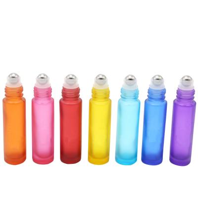 China Recyclable Frosted Glass Roller Bottles 1ml 2ml 3ml Rollerball Oil Containers for sale