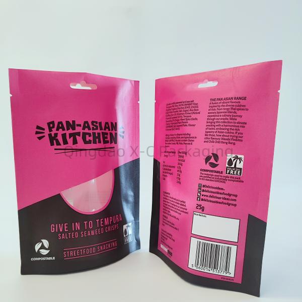 Custom Biodegradable Stand Up Pouches Food Packing Waterproof Zip Lock Doypack