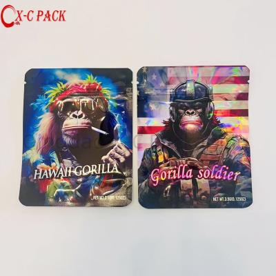 China Candy Child Proof Print Packaging Design 3 Sided Mini Ziplock 3.5g Gram 3.5 Custom Mylar Bag for sale