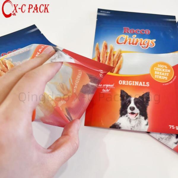Sacs en plastique Fermeture à glissière 3 côtés étiquette sac petit sac clair sac Mylar sacs d'emballage sac de nourriture pour chiens pour animaux de compagnie