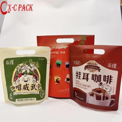 China Koffiebogen met klep Zwart Hoge barrière Aluminiumfolie Vlakbodem Staande lege Koffiebonen Opbergzak Te koop