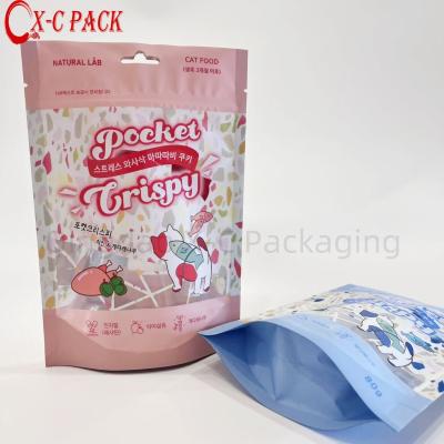 Cina Sacchetto di plastica stampato su misura 100g 150g 250g Stand up pouch Mylar riutilizzabile zipper dog pet food packaging bag in vendita