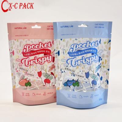 Cina Sacchetto di plastica stampato su misura 100g 150g 250g Stand up pouch Mylar riutilizzabile zipper dog pet food packaging bag in vendita