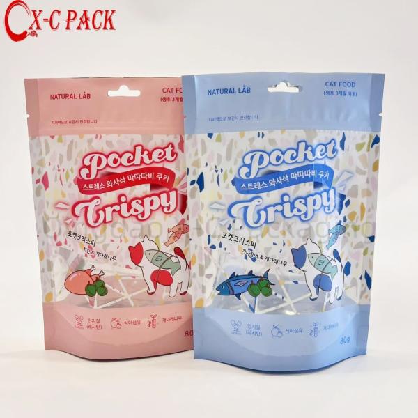 Bolsa de plástico impresa a medida 100g 150g 250g Bolsa de pie Mylar Reutilizable Bolsa de embalaje de alimentos para perros y mascotas