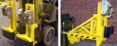 Κίνα Ασφαλής Forklift φορτωτών τυμπάνων διαχειριζόμενου εξοπλισμού αποθηκών εμπορευμάτων υλική τοποθετημένη αρπαγή σύνδεση προς πώληση