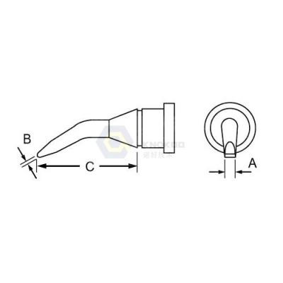 China Weller LT4X Bent Chisel Soldering Tip for WSD81,WSP80 Iron - 0.063