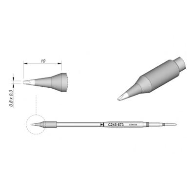 China JBC soldering tips C245673, welding bit C245-673 copper solder tips for JBC T245 handpiece for sale