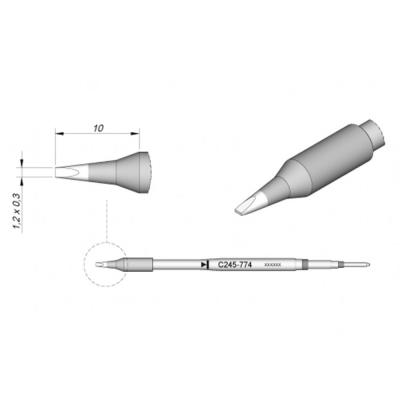 China JBC soldering tips C245774, welding bit C245-774 copper solder tips for JBC T245 handpiece for sale
