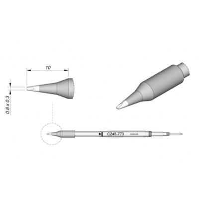 China JBC soldering tips C245773, welding bit C245-773 copper solder tips for JBC T245 handpiece for sale