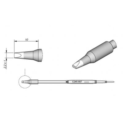 China JBC soldering tips C245807, welding bit C245-807 copper solder tips for JBC T245 handpiece for sale