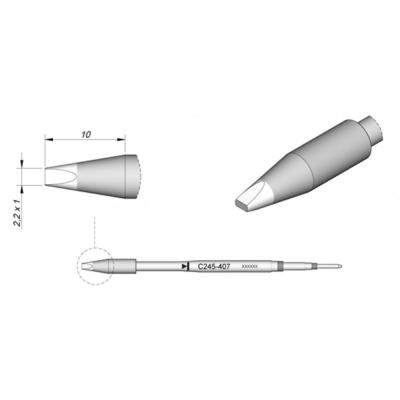 China JBC soldering tips C245407, welding bit C245-407 copper solder tips for JBC T245 handpiece for sale