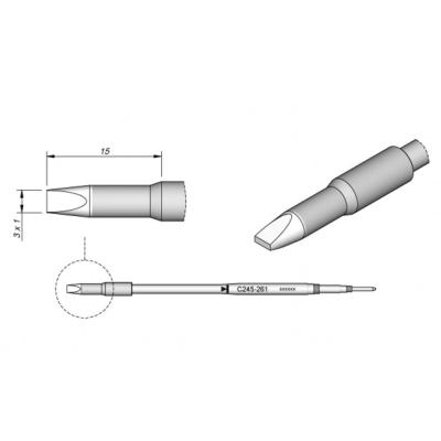 China JBC soldering tips C245261, welding bit C245-261 copper solder tips for JBC T245 handpiece for sale