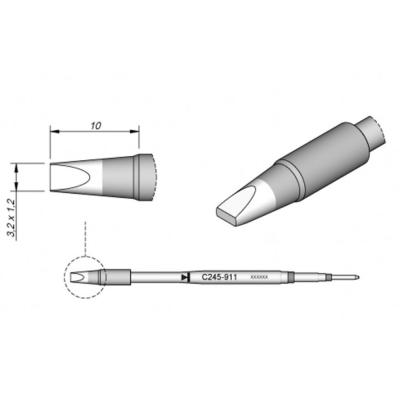 China JBC soldering tips C245911, welding bit C245-911 copper solder tips for JBC T245 handpiece for sale