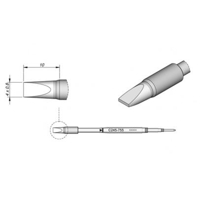 China JBC soldering tips C245755, welding bit C245-755 copper solder tips for JBC T245 handpiece for sale