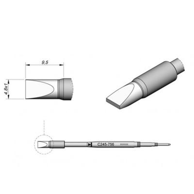 China JBC soldering tips C245756, welding bit C245-756 copper solder tips for JBC T245 handpiece for sale