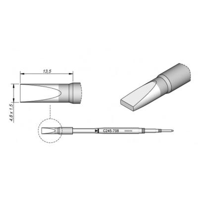 China JBC soldering tips C245708, welding bit C245-708 copper solder tips for JBC T245 handpiece for sale