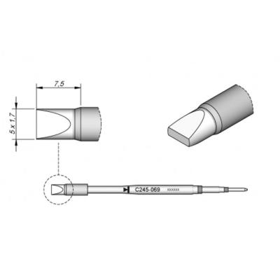 China JBC soldering tips C245069, welding bit C245-069 copper solder tips for JBC T245 handpiece for sale