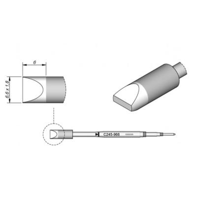 China JBC soldering tips C245966, welding bit C245-966 copper solder tips for JBC T245 handpiece for sale