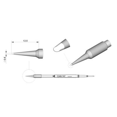 China JBC soldering tips C245747, welding bit C245-747 copper solder tips for JBC T245 handpiece for sale
