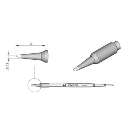 China JBC soldering tips C245710, welding bit C245-710 copper solder tips for JBC T245 handpiece for sale